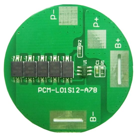 1s 12a Round BMS for 3.6V 3.7V 36650 Li-ion/Lithium/Li-Polymer 3V 3.2V ...