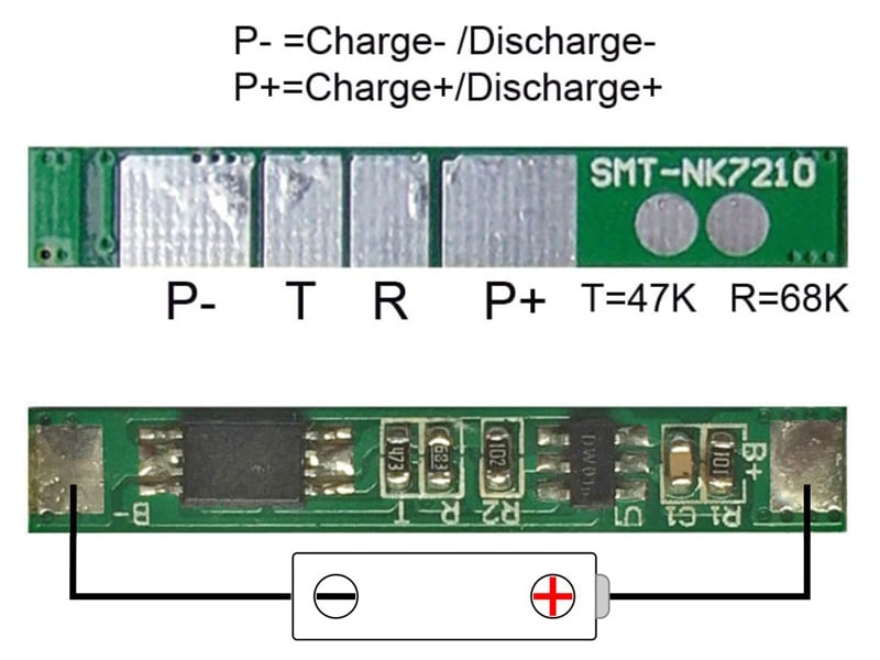 1s 3a BMS for 3.6V 3.7V Li-ion/Lithium/Li-Polymer 3V 3.2V LiFePO4 ...